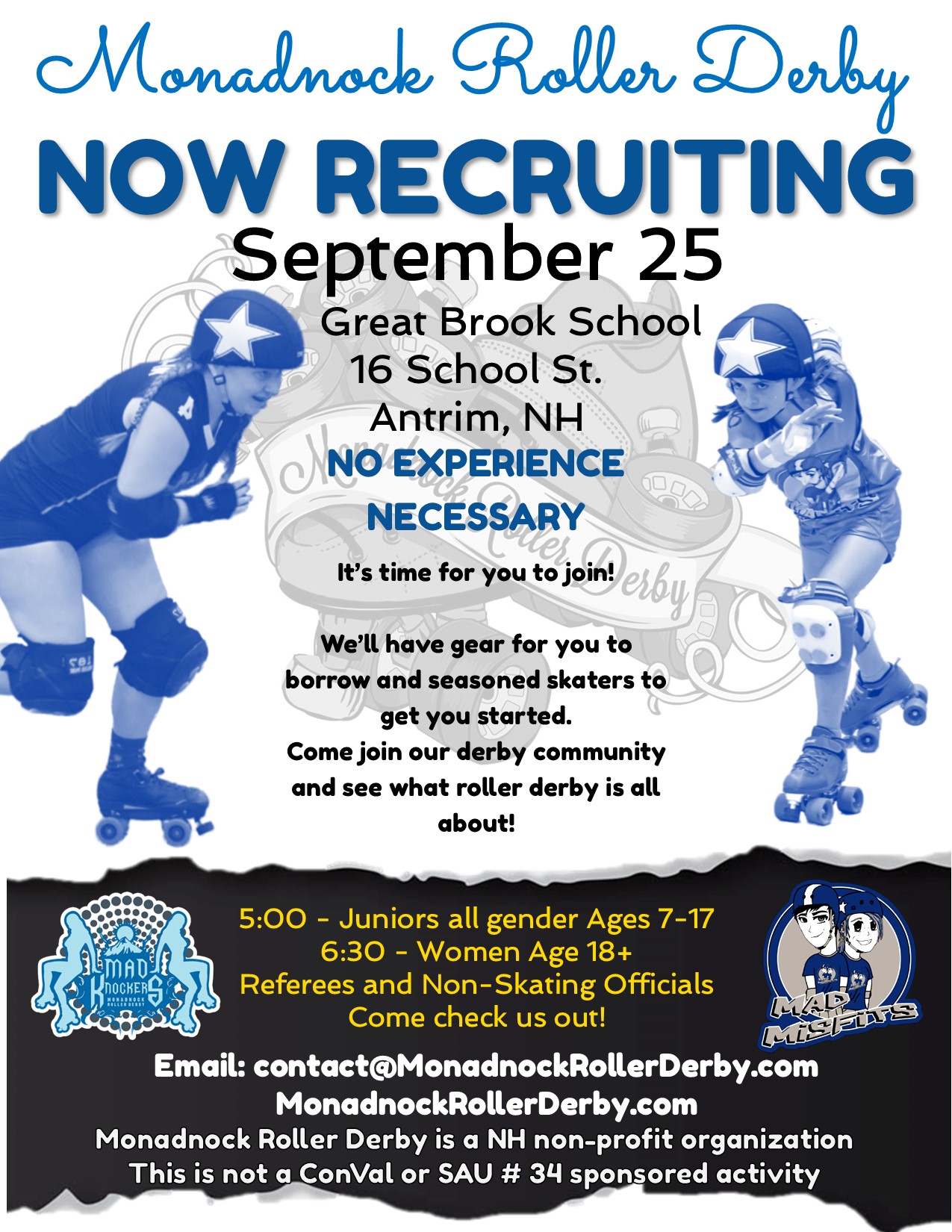 Recruitment Night and Skate Nights are BACK! – Monadnock Roller Derby